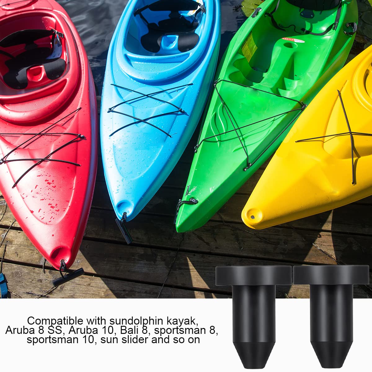 4 Pack 1/2" Kayak Drain Plug Push in Compatible with Sundolphin Pelican Kayaks Pond Prowler 4985616 Aruba 8 SS, Aruba 10, Bali 8, Excursion 10