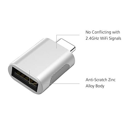 nonda USB C to USB Adapter(2 Pack),USB-C to USB 3.0 Adapter, Thunderbolt 3 to USB Female Adapter OTG for MacBook Pro 2019,MacBook Air 2020,iPad Pro 2020 ,More Type-C Devices(Silver)