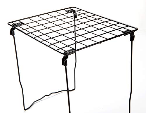 Mind Reader BORGLOCK-BLK Freestanding, 12.5 Inch Wire Shelf, Accessories Shelving Unit, Foldable, Portable, Ideal for School, Work and Gym Lockers. Holds up to 30 pounds, Black Metal