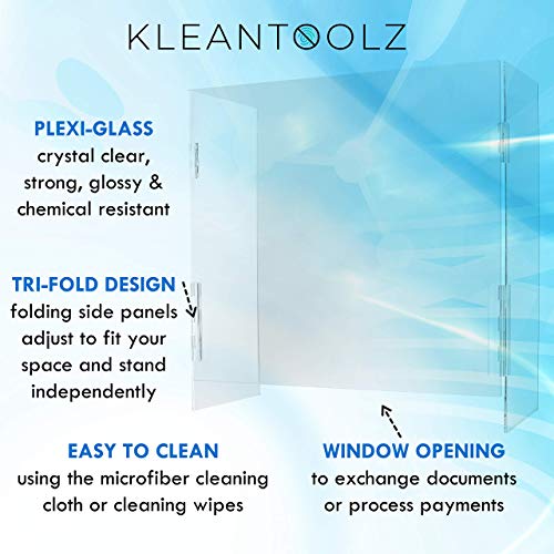 U-Shield Clear Plexiglass Acrylic Protective Sneeze Guard Counter Shield Plexi Glass Screen Divider Barrier for Reception Office School Salon Partition Window (42"L x 24"W)