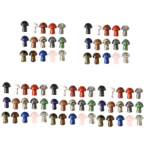 Abaodam 75 pcs Crystal Fairy Decor Tank Stones Figurines Color Lawn Mini Gardens Garden Natural Ornament Supplies Mushroom Flowerpot Landscape Mushrooms Chakra Bonsai Flower Balancing and
