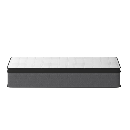 Flash Furniture Capri Comfortable Sleep 13 Inch Euro Pillow Top Hybrid Pocket Spring Mattress - Full - CertiPUR-US Certified Foam - Mattress in a Box, White