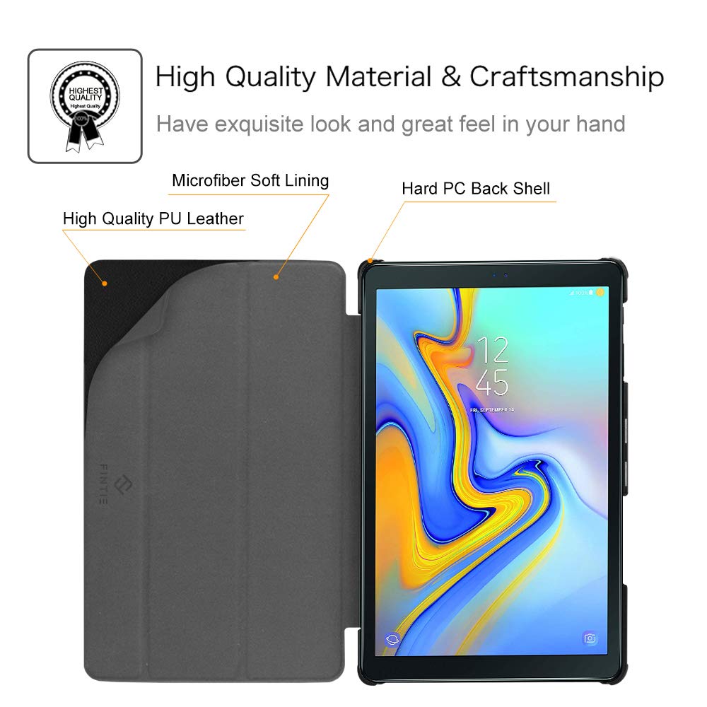 Fintie Slim Case for Samsung Galaxy Tab A 10.5 2018 Model SM-T590/T595/T597, Ultra Thin Lightweight Stand Cover with Auto Sleep/Wake, Black