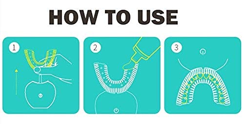 V-White U-Shaped Replacement Head for Ultrasonic Toothbrush — Food Grade Silicone Head with Bristles to Clean Between Teeth — Mouthpiece for Oral Hygiene and Preventive Care — Adult (1-Pack)