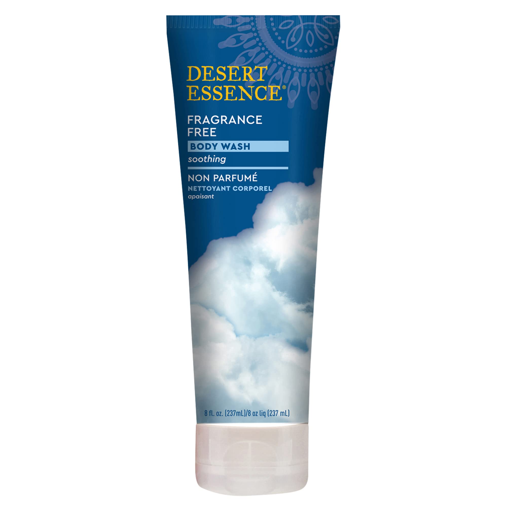 Desert Essence Fragrance Free Body Wash Sensitive Skin-Friendly Plant-Based Cleanser with Organic Aloe, Green Tea & Jojoba Oil - Nourishing Antioxidants - Vegan, Gluten-Free, Cruelty-Free - 8oz