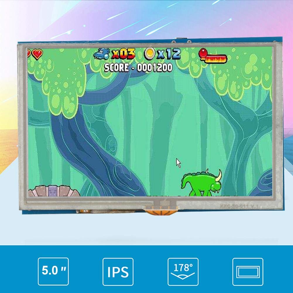 Yoidesu 5 Inch for 3/2 1,800x480 HD Portable LCD Touchscreen Display Monitor