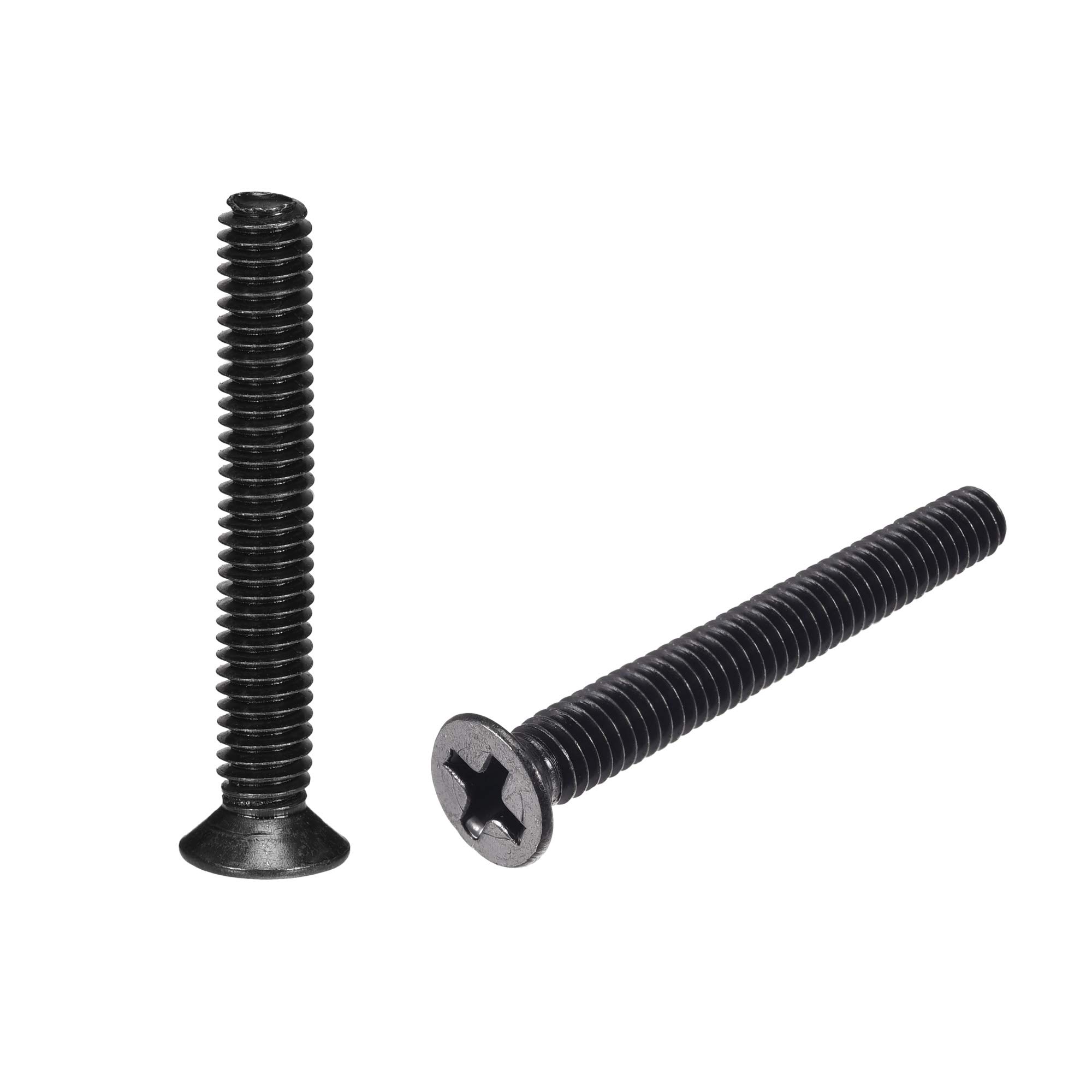 uxcell M4 x 30mm Phillips Screw Fastener Black for Laptop PC TV Fan Switch 50pcs