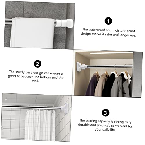 Cabilock 1pc Hole-free Telescopic Rod Retractable Curtain Rod Adjustable Curtain Rod Spring Curtain Rods Adjustable Closet Rod Tension Curtain Rod Shower Rod Tension Stainless Steel White