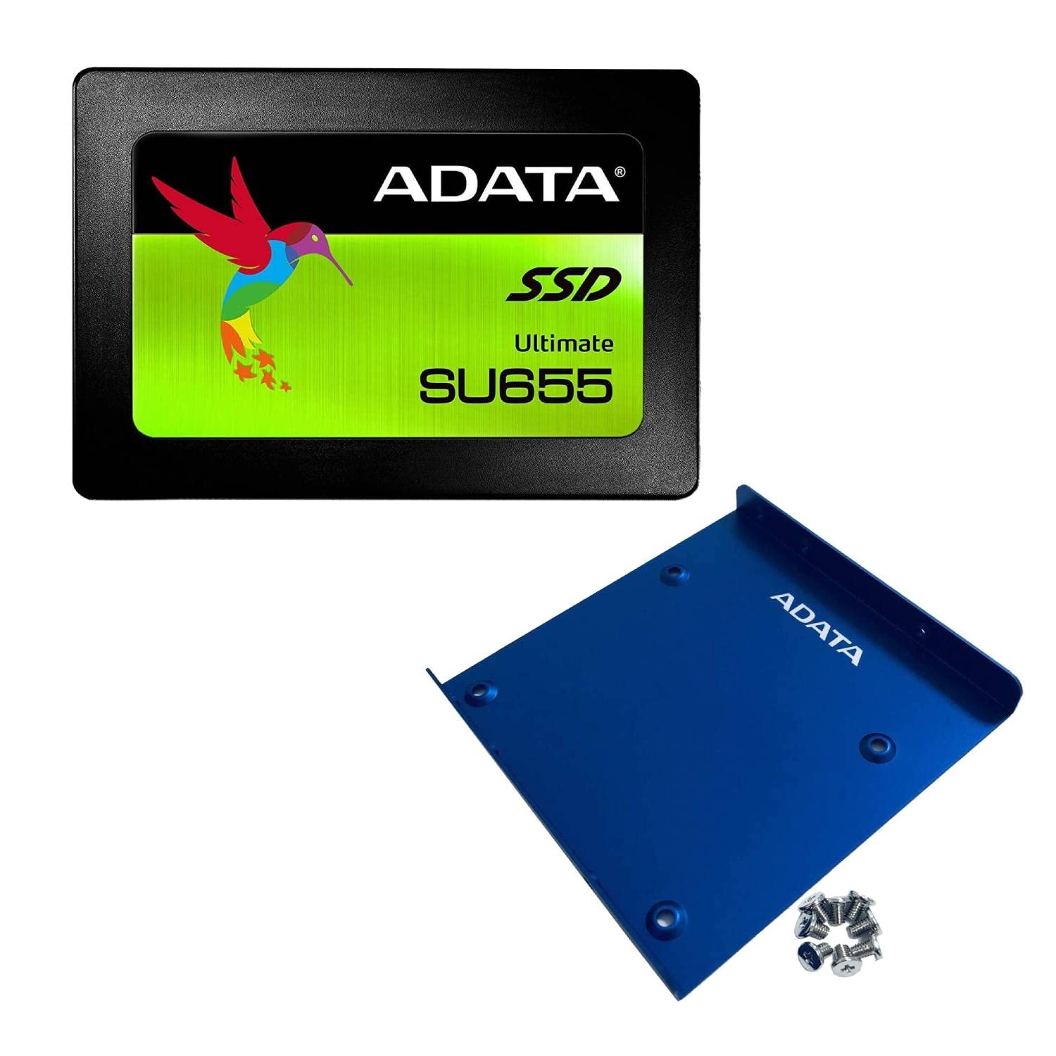 ADATA SU655 120GB 3D-NAND SATA 2.5 Inch Internal SSD with 2.5/3.5 inch SSD Bracket Bundle (ASU655SS-120GT-C-TRAY)