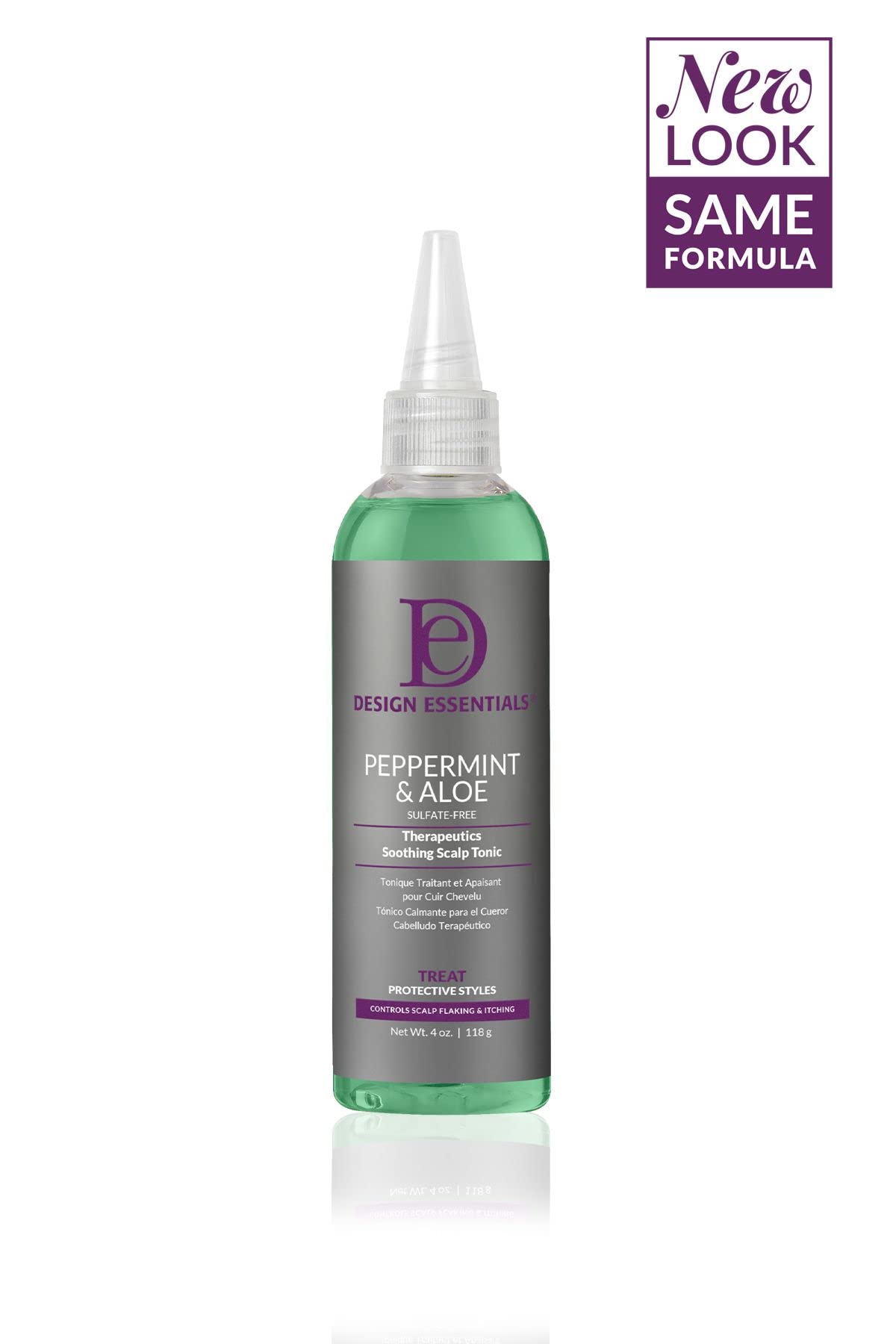 Design Essentials Peppermint & Aloe TherapeuticsSoothing Scalp Tonic, 4 Ounces