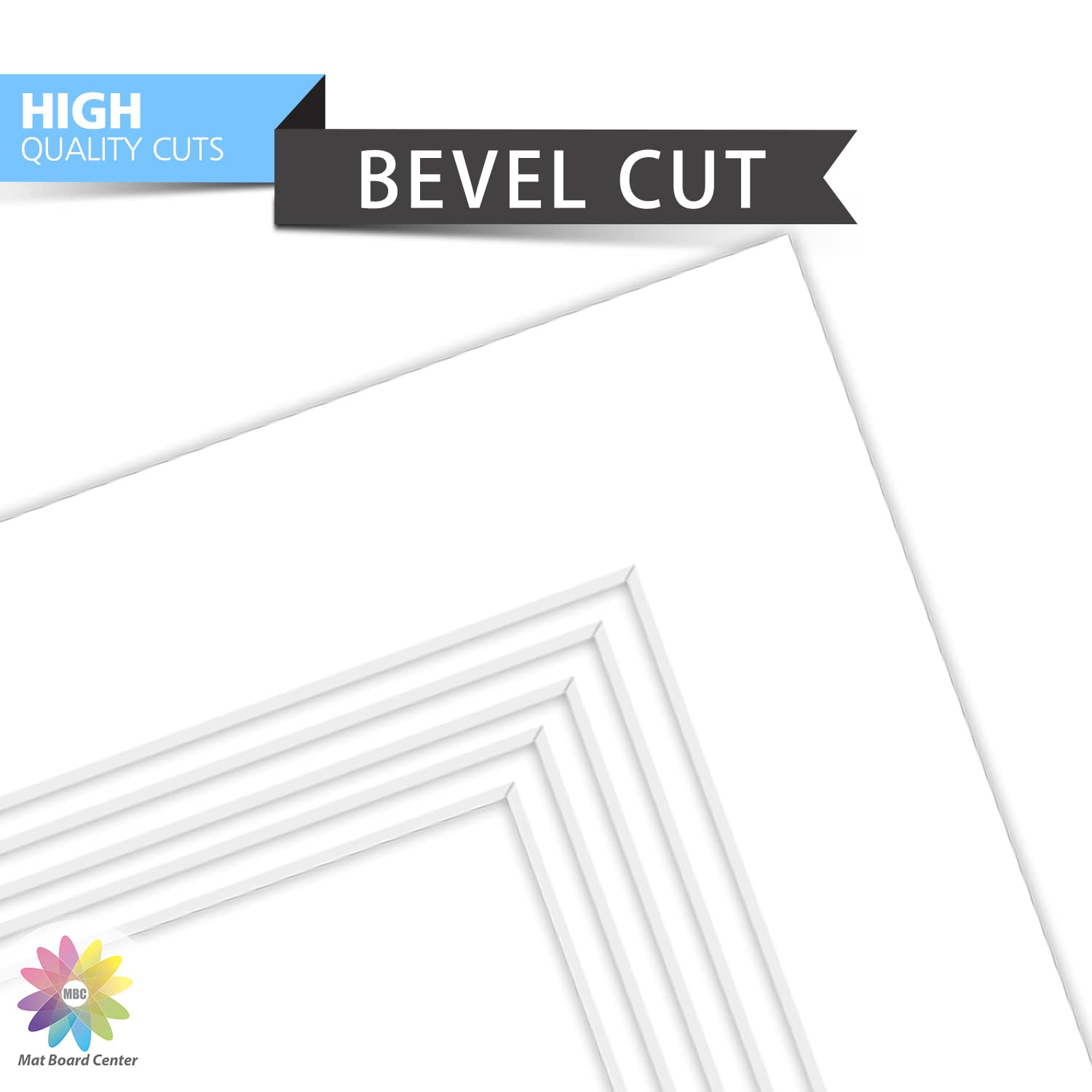 MBC Mat Board Center, Pack of 5, 8x10 for 4x6 White Photo Picture Mats - Acid Free, 4-ply Thickness, White Core - for Pictures, Photos, Framing