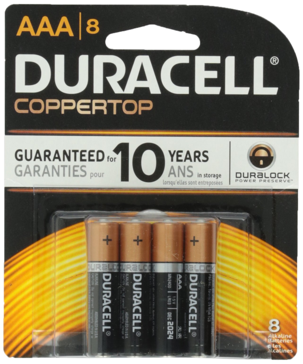 Duracell Coppertop AAA Battery, 8 Count