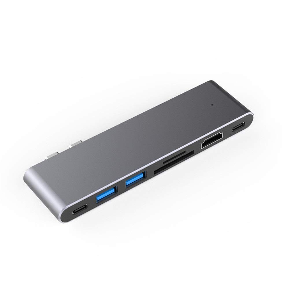 ZPLJ High-Speed 7 in 1 Type- C Dock Station USB C Hub with HDMI 8K 2 USB 3.0 Ports PD Charging Support SD TF Card Reader Compatible for Flash Drive Notebook USB Hub Adapter Portable