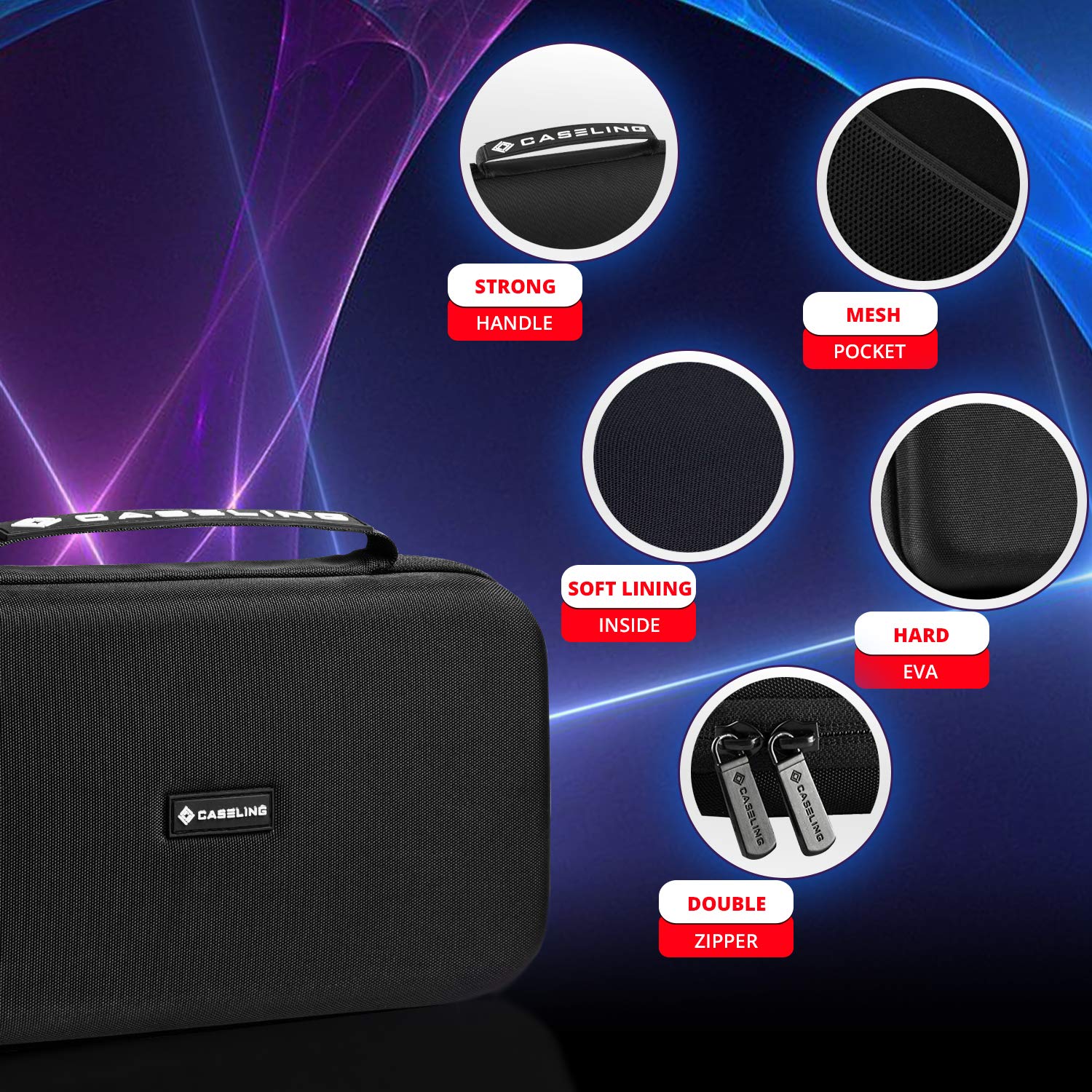 caseling Hard Case fits Mangroomer Ultimate Pro Back Hair Shaver Lithium Max Back Shaver with Power Supply and The Other Shave Head Blade