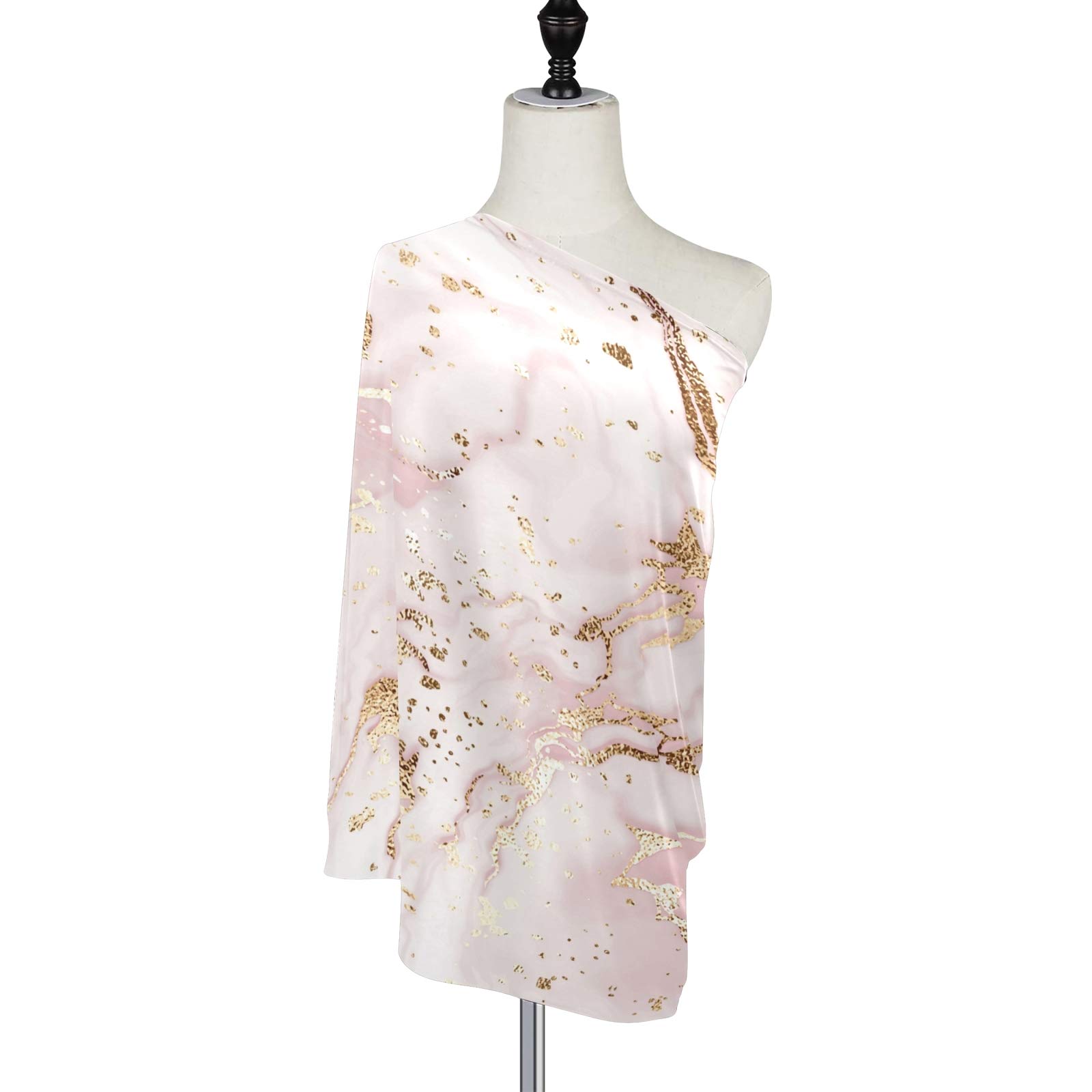 Nursing Cover Breastfeeding Scarf Rose Gold Glitter Marble- Baby Car Seat Covers, Stroller Cover, Carseat Canopy (2na7a)