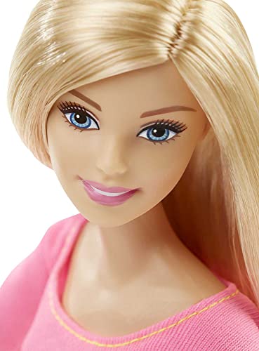 Barbie Made to Move Posable Doll in Pink Color-Blocked Top and Yoga Leggings, Flexible with Blonde Hair (Amazon Exclusive)