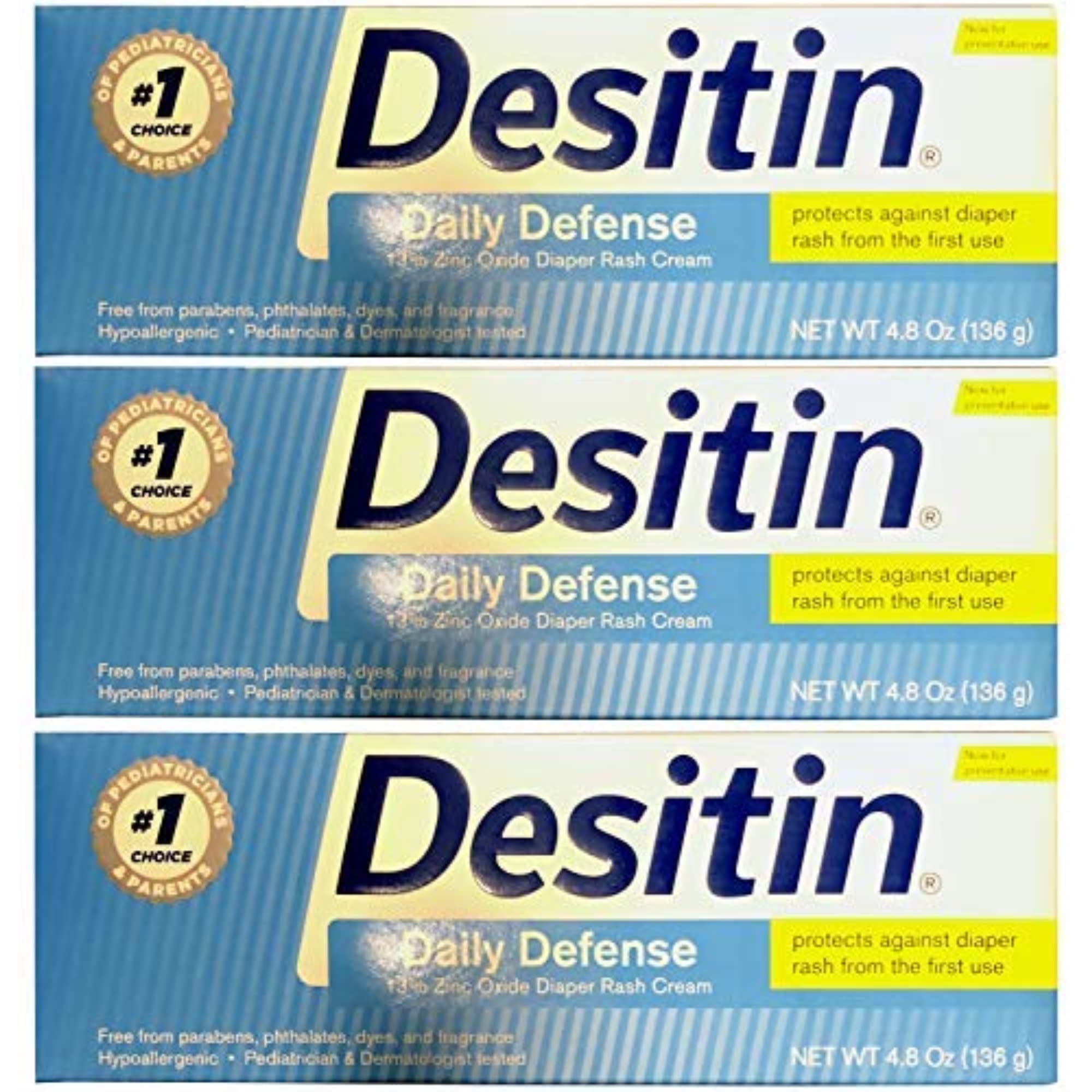 Desitin Daily Defense (Creamy), 4.8 Ounces, (Pack of 3, 14.4 Ounces)