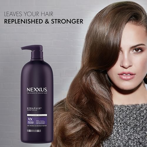 Nexxus Keraphix ProteinFusion Conditioner with Keratin Protein and Black Rice Conditioner for Damaged Hair 33.8 oz