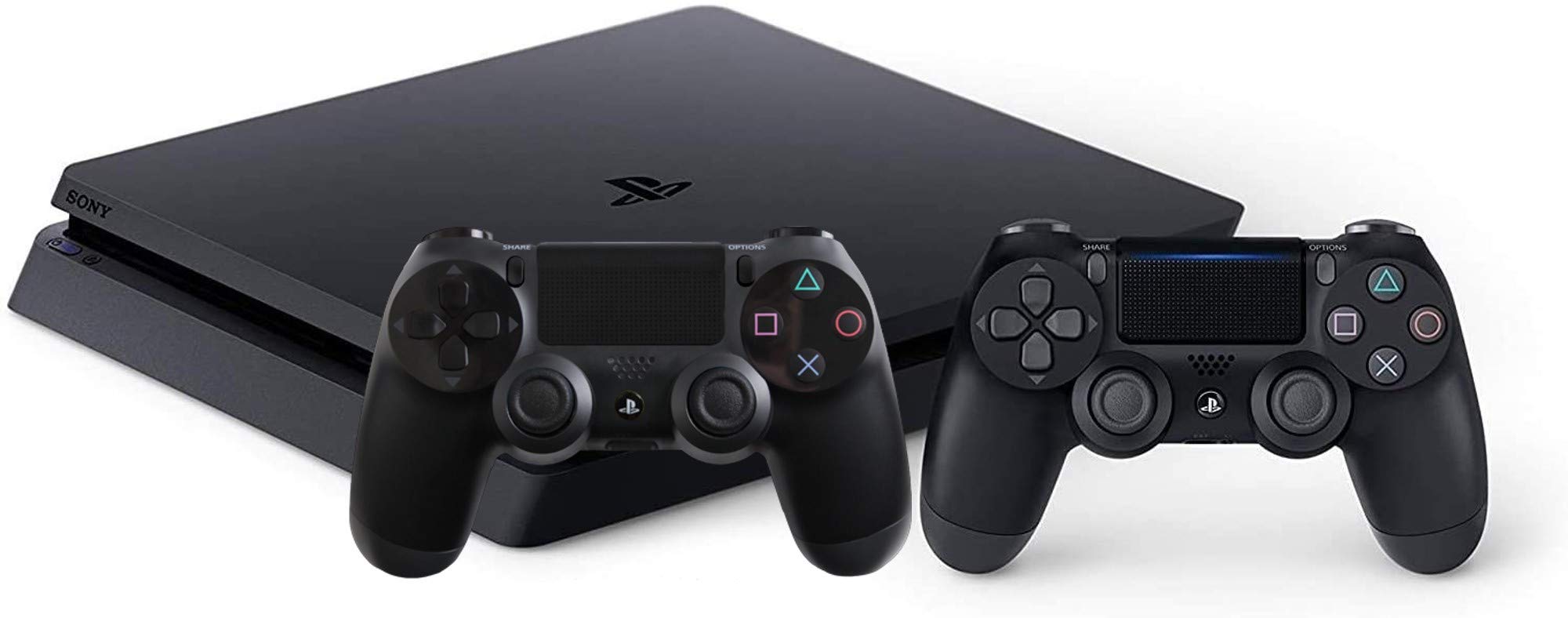 ATAZUA Playstation 4 Slim 1TB Console Bundle with Extra DualShock 4 Wireless Controller Jet Black, TWE HDMI Cable