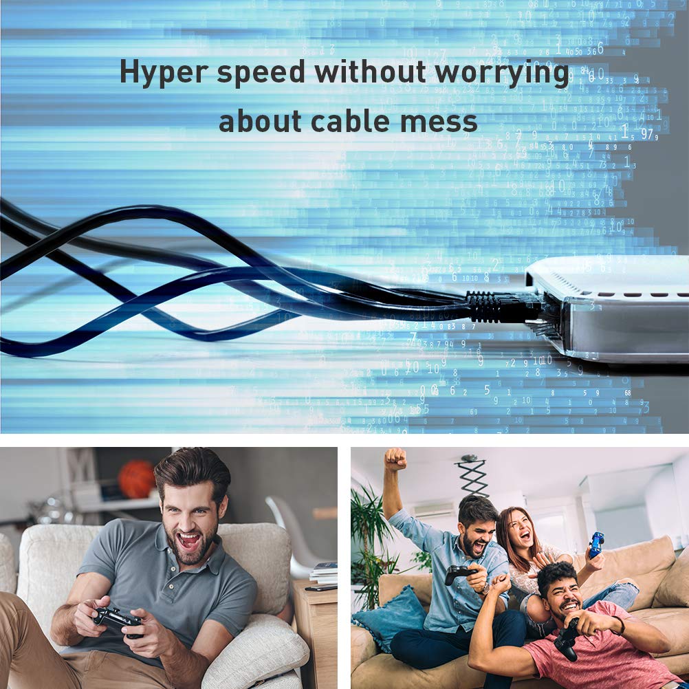 Network Cable, Shielded Ethernet Cable, Cat8 10 Feet (2 Pack), Gold Plated RJ45 Connectors, 26AWG Cat8 Network Cable, Weatherproof 40Gbps 2000Mhz S/FTP LAN Cables for Gaming, Xbox, Modem, Router, PC