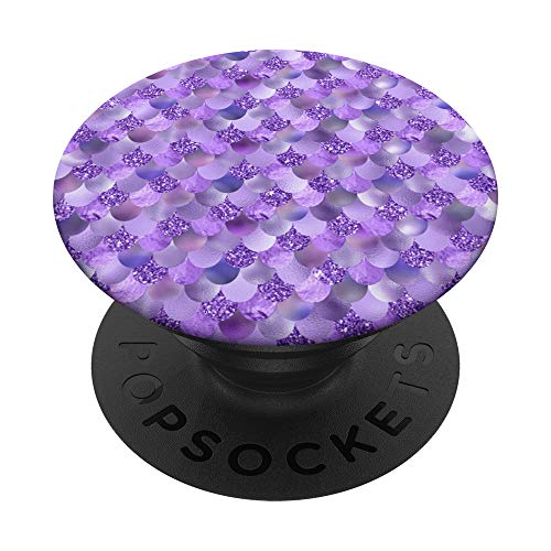 Purple Glam Mermaid Scales For Women and Girls PopSockets PopGrip: Swappable Grip for Phones & Tablets