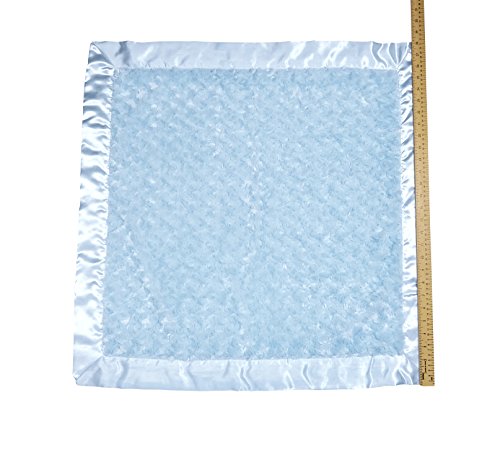 Bearington Baby Small Swirly Security Blankie (Blue) 16" x 16"