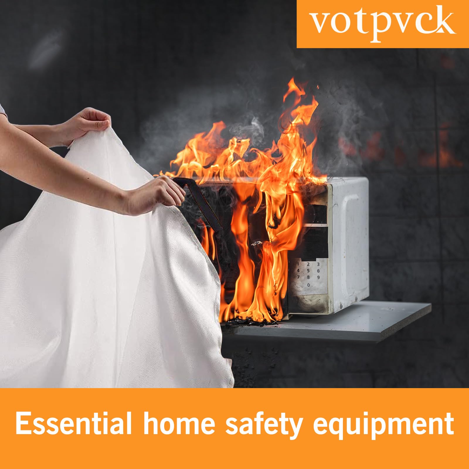 Votpvck Emergency Fire Blanket for Home and Kitchen,Fireplace Grill Camping,Survival Gear Emergency Supplies,Flame Retardant Protection and Heat Insulation,2 Pack Fibeglass Blanket 39ββx39ββ