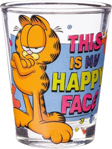 Silver Buffalo Garfield Poses 4 Pack Mini Glass Set Featuring Garfield and Odie, 1.5 Ounces