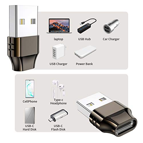 USB C Female to USB Male Adapter,(2-Pack) Type C to USB A Charger Cable Power Converter for iPhone 11 12 13 14 Pro Max,Samsung Galaxy S20 S21 S22 S23,Note 10 20,Apple iWatch Watch Series 7 SE AirPods
