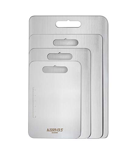 KORVOS Stainless Steel Cutting Boards for Kitchen, Heavy Duty Chopping Board, Butcher Block Board for Meat, Cheese, Vegetable