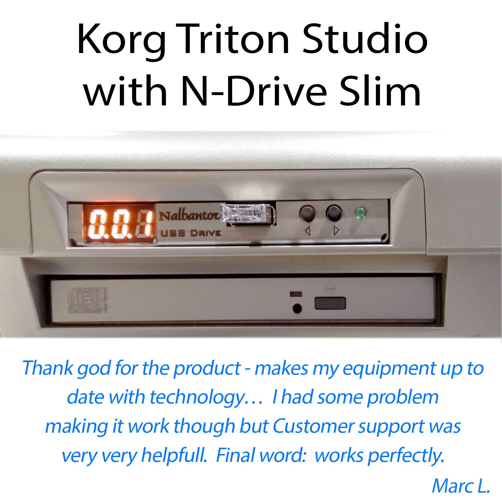 Floppy Disk USB Emulator Nalbantov N-Drive Slim for Korg Triton Studio Version ONLY (different emulator available for Classic,Pro, ProX, Rack versions)