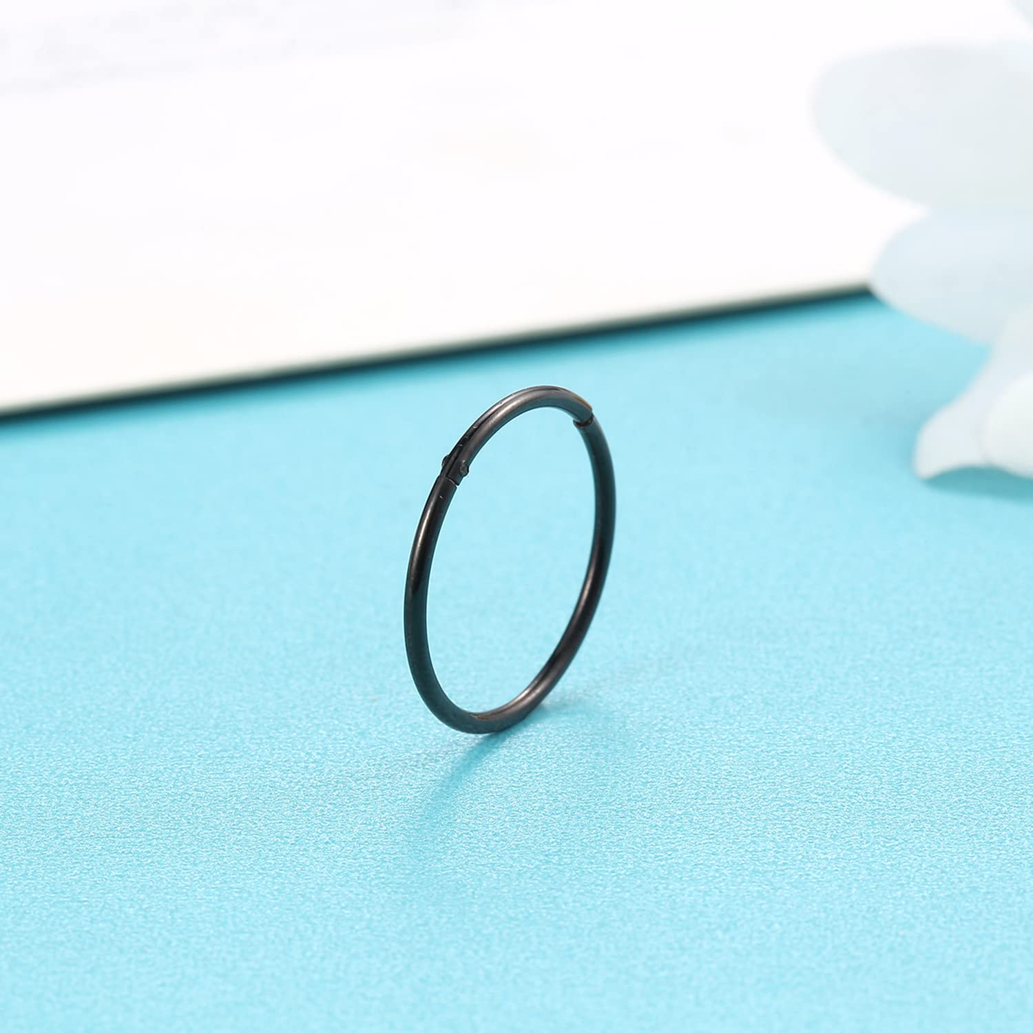 3Pcs 20g Nose Rings Set G23 Titanium Septum Rings Hinged Clicker Conch Cartlidge Earrings Hoop 6mm 8mm 10mm