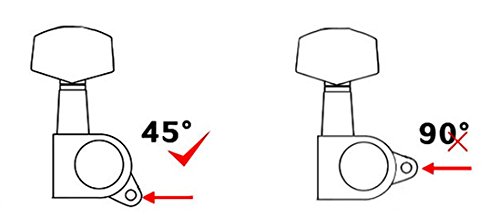 ATCG Guitar Tuning Pegs 6 Pieces 3L3R Chrome Tuners Machine Heads Knobs for Acoustic or Electric Musician Instrument Parts Accessories Guitar String Tuning Peg Replacement (Silver)
