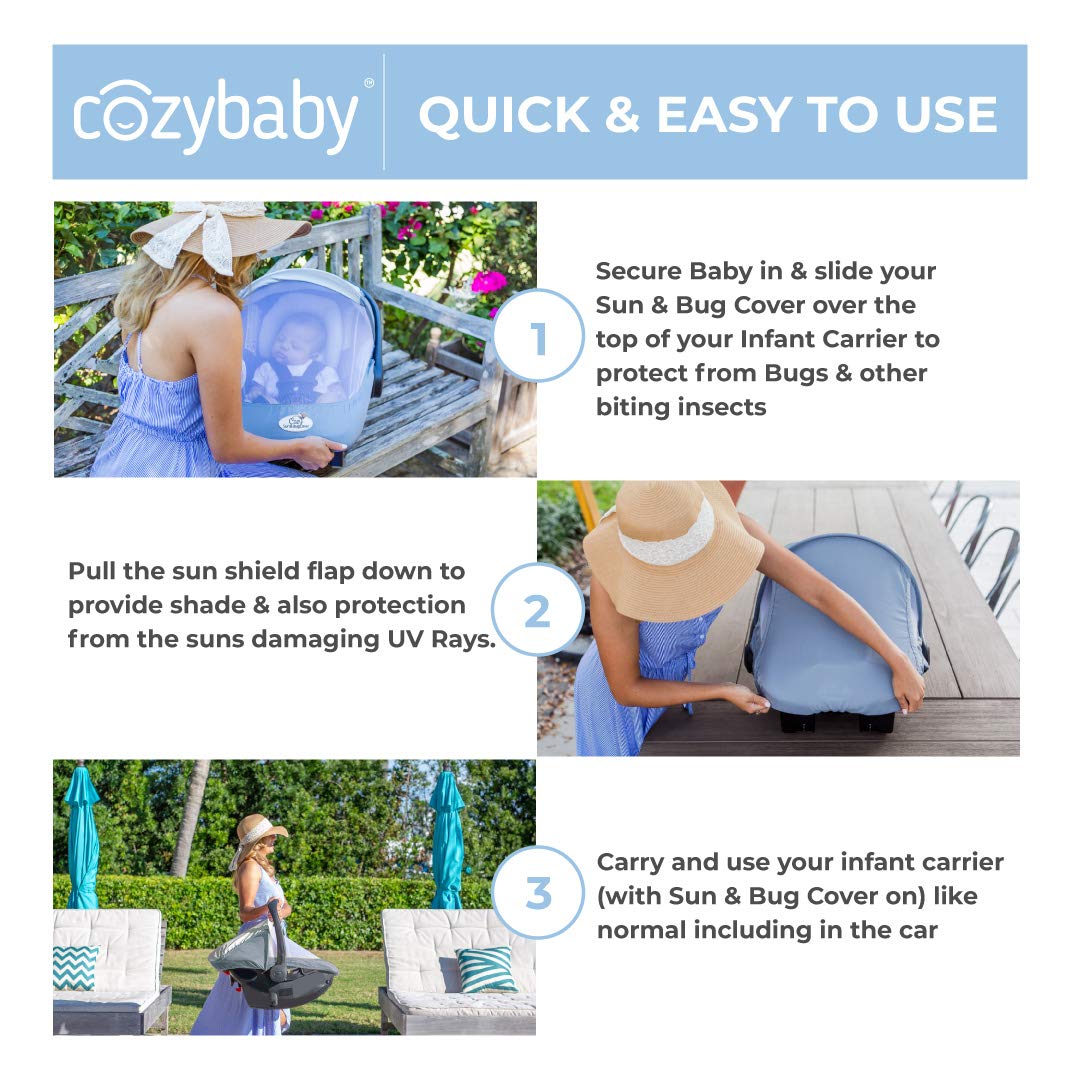 Summer Cozy Cover Sun & Bug Cover (Orange Mango) - The Industry Leading Infant Carrier Cover Trusted by Over 2 Million Moms Worldwide Helps Keep Your Baby from Mosquitos, Insects & The Sun