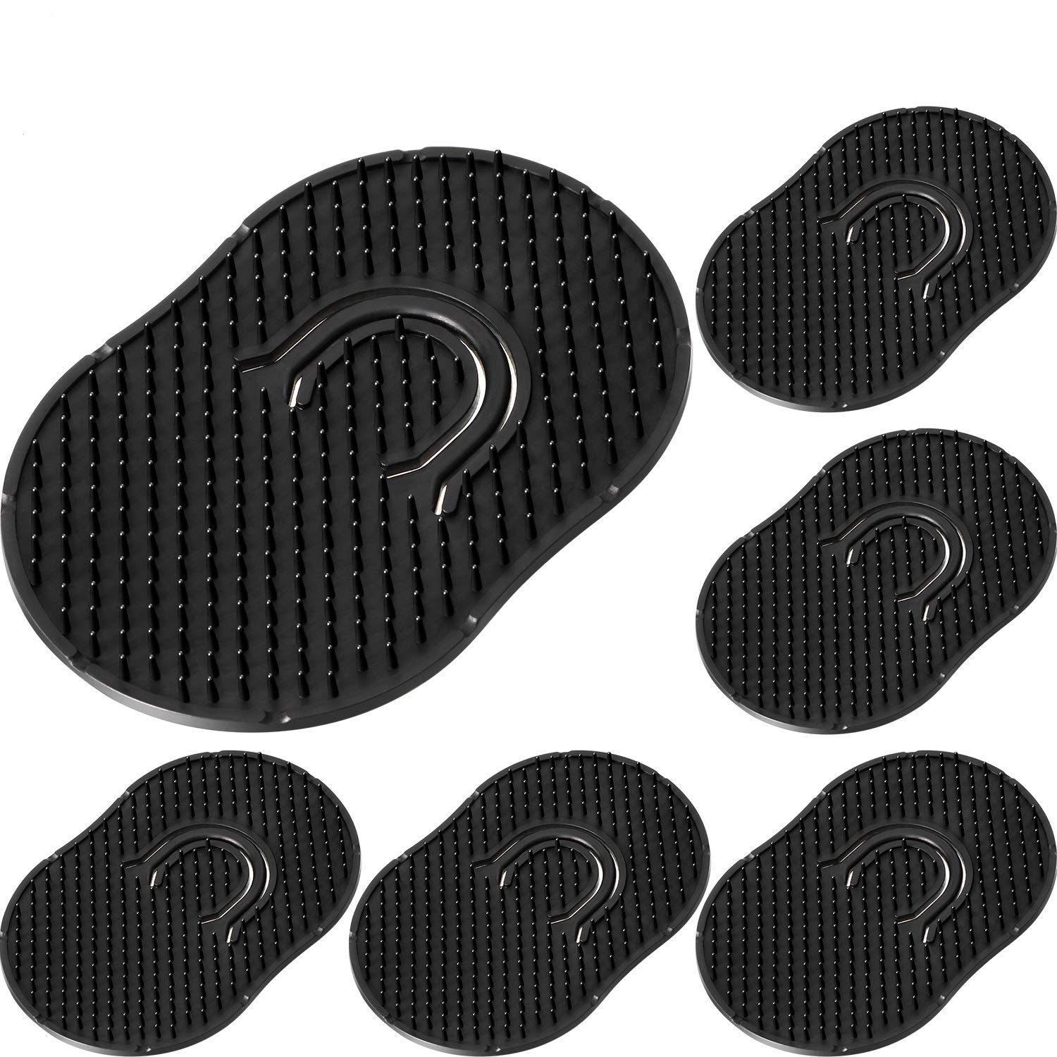 6 Packs Pocket Palm Combs, Shampoo Comb, Massager Hair Brush Comb, Scalp Massager Brush Comb (Black)
