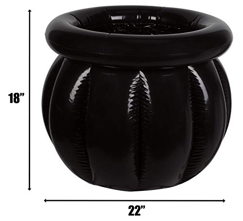 Beistle Inflatable Cauldron Cooler, 18” x 22”, Holds approx. 48 12 oz. Cans - Drink Cooler, Inflatable Cooler for Parties, Drink Containers for Parties, Beverage Cooler, Spooky Decor, Halloween Cooler