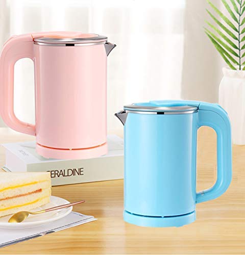 Eglaf 0.5L Small Electric Kettle - Portable Mini Stainless Steel Travel Kettle - Water Touch Inner Surface without Plastic & Cool Touch Outer Surface (Blue)