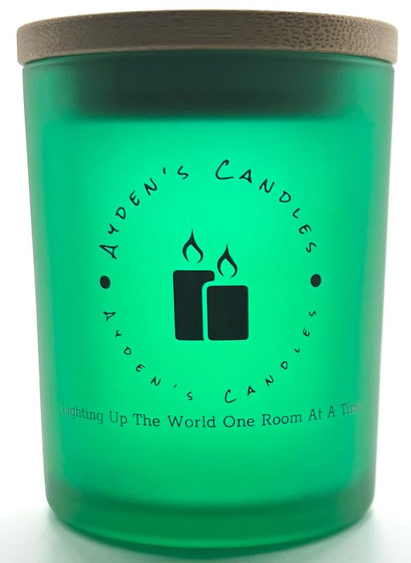 Aydens Candles Toasted Coconut Scented Single Wick Candle #175 (Small 7 Oz Green Jar w/Logo, Carribean)