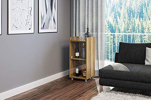 Boahaus Classic Mini Bar, One Glass Door, 2 Shelves, Brown