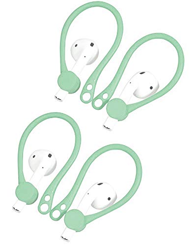 Rayker[Anti-Slip] Earhook Replacement for Airpods, Silicone Ear Loop Ear Hooks Anti-Lost Keep Airpods in Ear, Design for Airpod Outdoors, 2 Pairs, Green