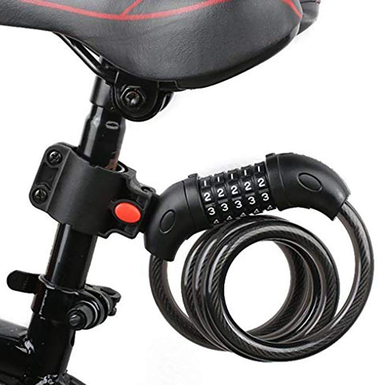 3Pcs Digit Resettable Lock Fixed Ring Lock Chain Bicycle Lock Password Lock Bicycle Lock