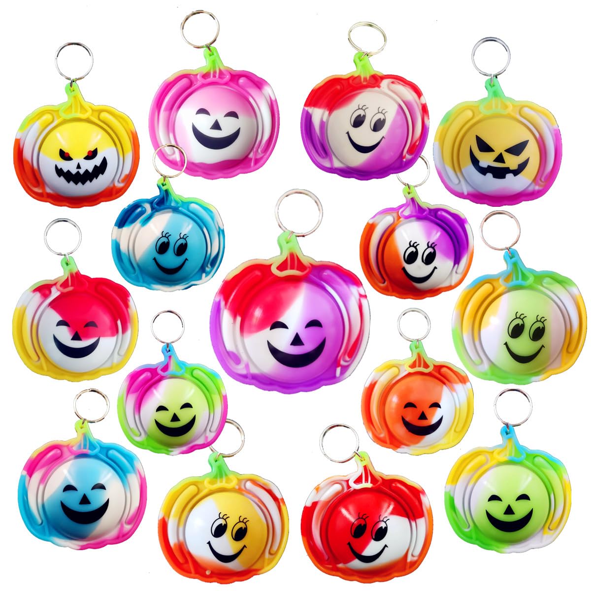 Roaqua Bulk Pumpkin Fidget Bubble Mini Pop,Small Birthday Halloween Party Favors Supplies and Student Prizes(30 Packs)