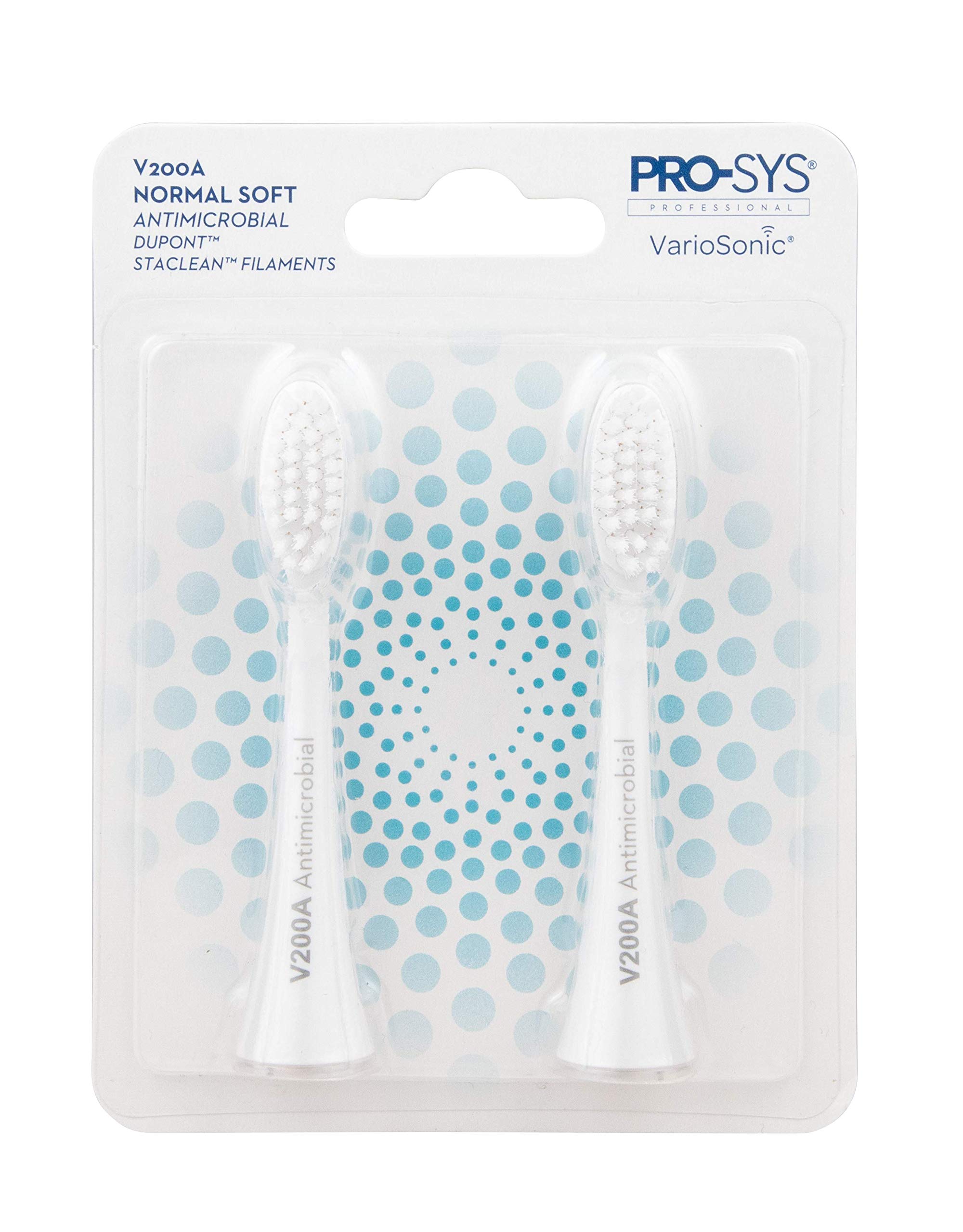 PRO-SYS VarioSonic V200A Normal Soft StaClean Replacement Heads, Pack of 2. Also fits Burst Brush!