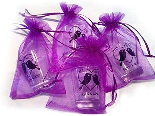 G2PLUS Organza Gift Bags with Drawstring 5''x 7' 100 PCS Organza Jewelry Bags, Sheer Drawstring Gift Pouches for Christmas Wedding Party Favors (Purple)