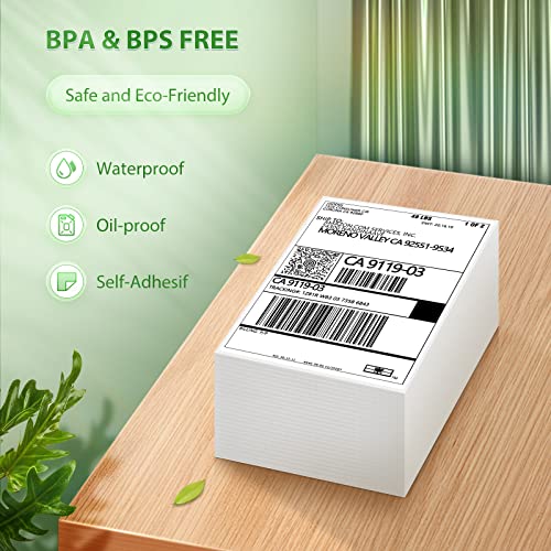 JADENS 3''x5'' Direct Thermal Labels, Perforated Shipping Labels, Adhesive Blank Stickers for Postage, Address, Mailing, Compatible with Thermal Label Printer, 500 Fanfold Labels per Stack