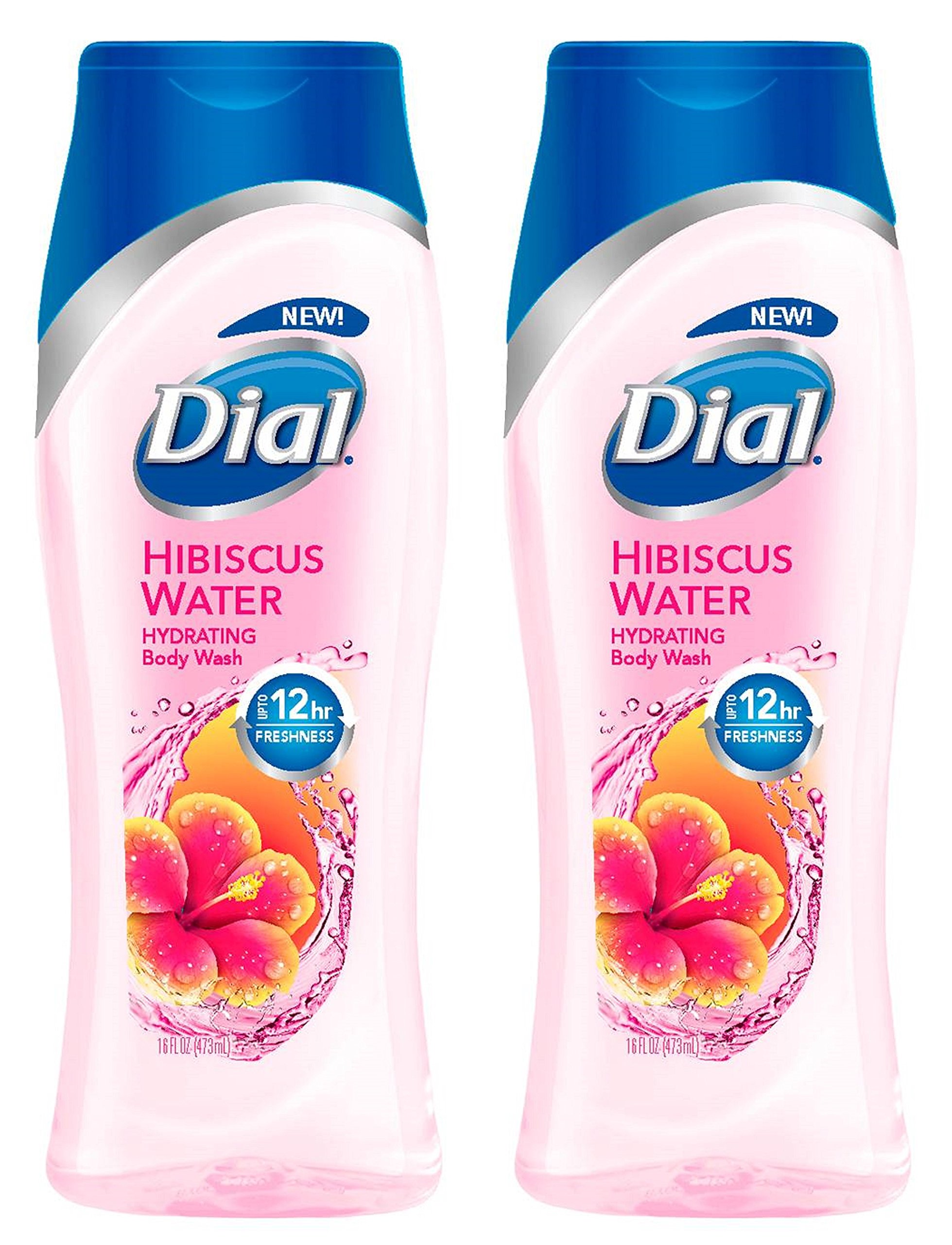 Dial Hydrating Body Wash - Hibiscus Water - Net Wt. 16 FL OZ (473 mL) Per Bottle - Pack of 2 Bottles