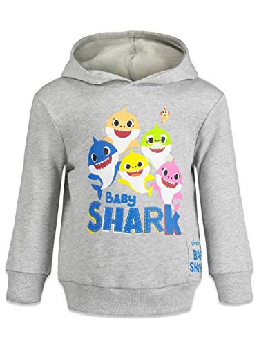 Pinkfong Baby Shark Toddler Boys Fleece Pullover Hoodie Grey 4T