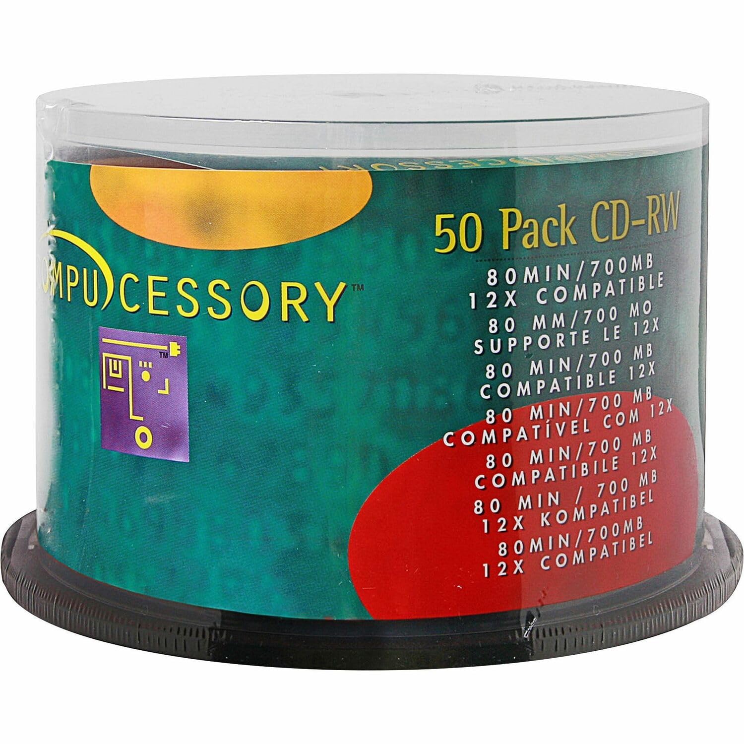 CCS72102 - Compucessory CD Rewritable Media - CD-RW - 12x - 700 MB - 50 Pack