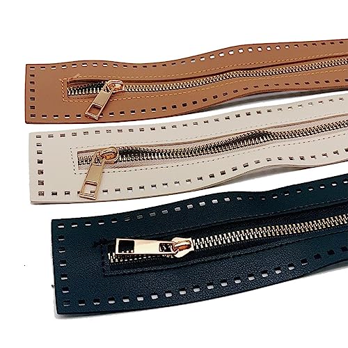 Gift_Source 10.6 inch PU Leather Zipper Handbag Zippers Metal Zippers Sewing Zipper Bag Hardware Accessories for DIY Making Crochet Bag, Knitting Handbags, Sewing, Crafts Project