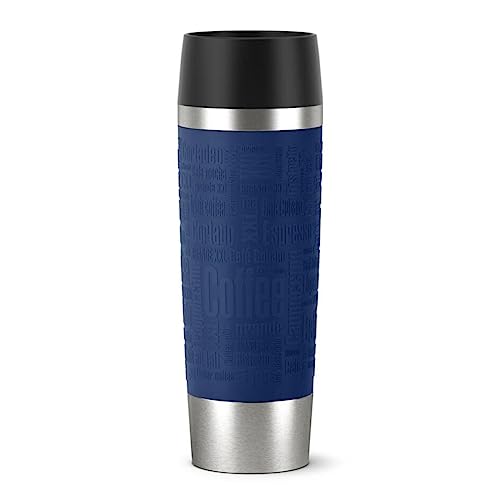 EMSA Germany: Travel Mug Grande - Premium High Performance German Engineered Thermos Vacuum Flask Tumbler, 17oz, Blue